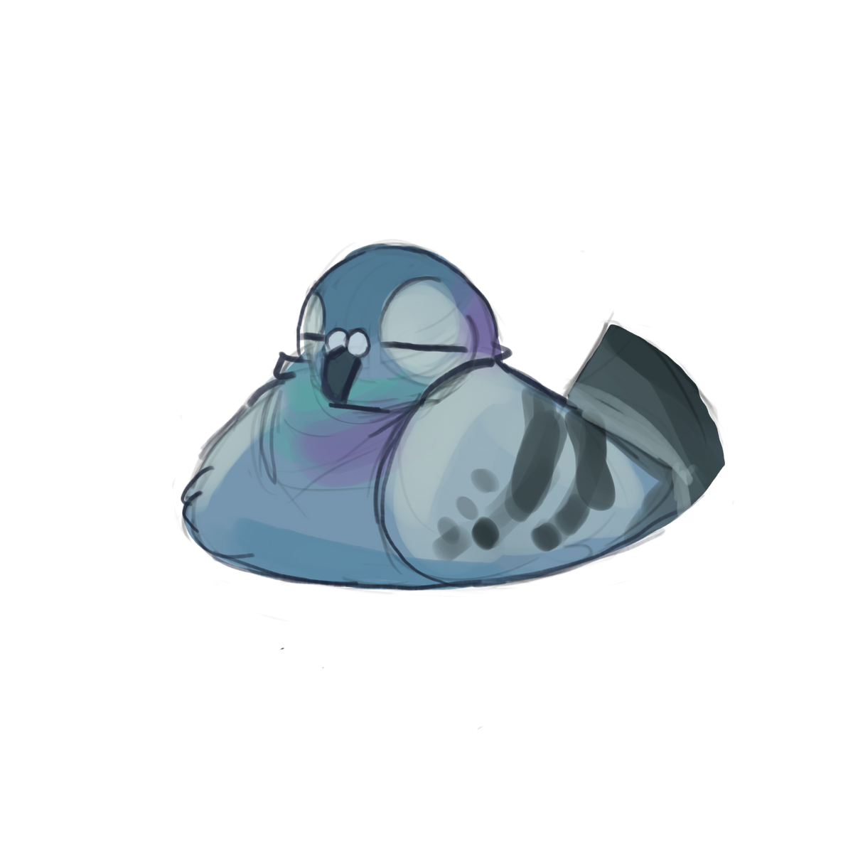 Sleepy Dave Sticker – Little Green Pigeon